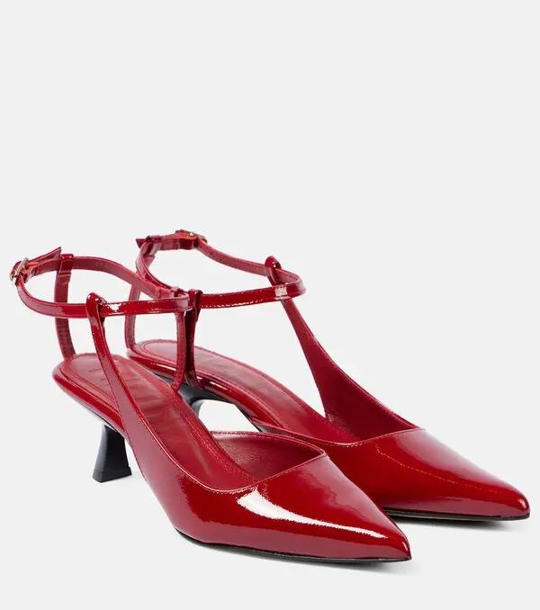 SOULIERS MARTINEZ Camelia Patent Leather Pumps - Red