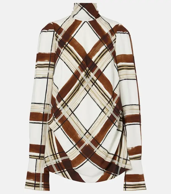 Dries Van Noten Checked Viscose Blouse - Brown