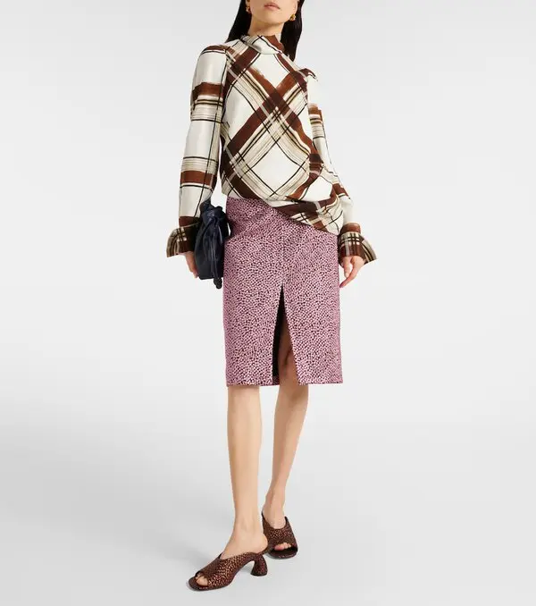 Dries Van Noten Checked Viscose Blouse