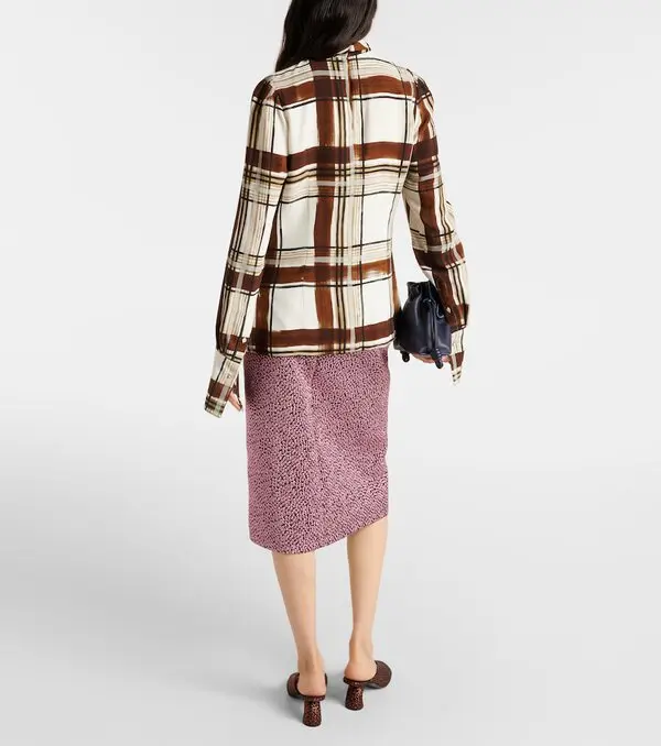 Dries Van Noten Checked Viscose Blouse