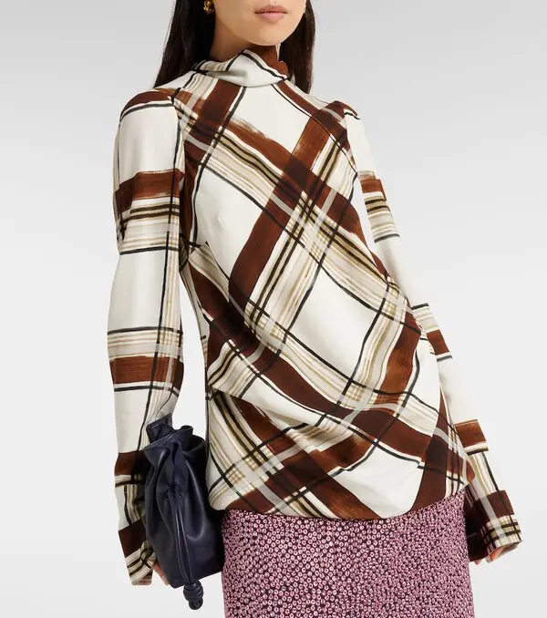 Dries Van Noten Checked Viscose Blouse