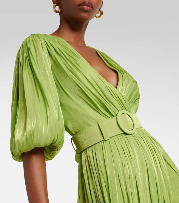 Costarellos Brennie Georgette Gown - Green - 50% Off | Editorialist