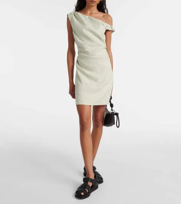 Sir. Iris Twist Linen Minidress In Beige - 20% Off | Editorialist