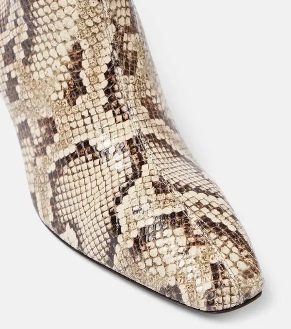 AQUAZZURA Blade Snake-effect Leather Ankle Boots