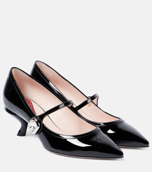 ROGER VIVIER Virgule Babies Mary Jane Pumps - Black