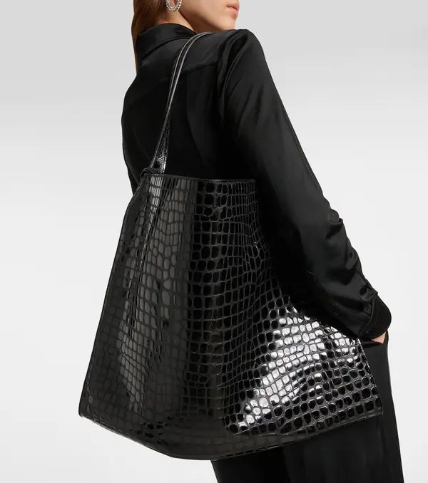 CHRISTIAN LOUBOUTIN Le 54 Croc-effect Leather Shoulder Bag