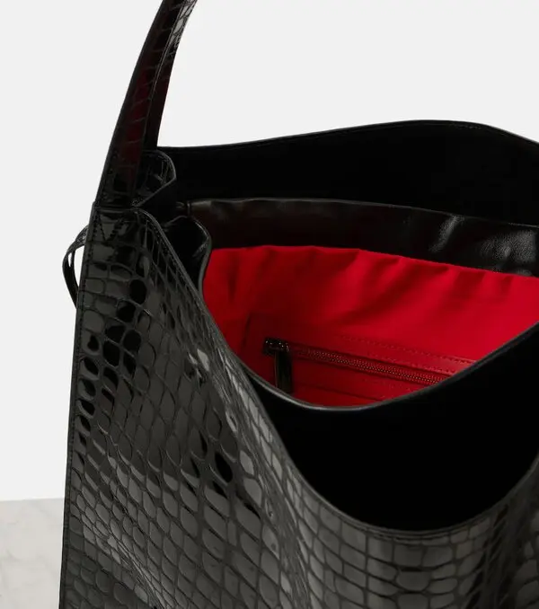 CHRISTIAN LOUBOUTIN Le 54 Croc-effect Leather Shoulder Bag
