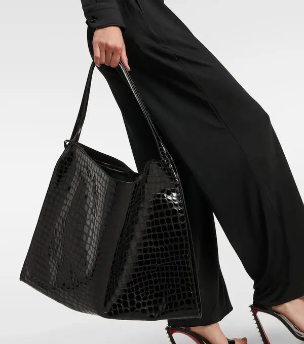 CHRISTIAN LOUBOUTIN Le 54 Croc-effect Leather Shoulder Bag