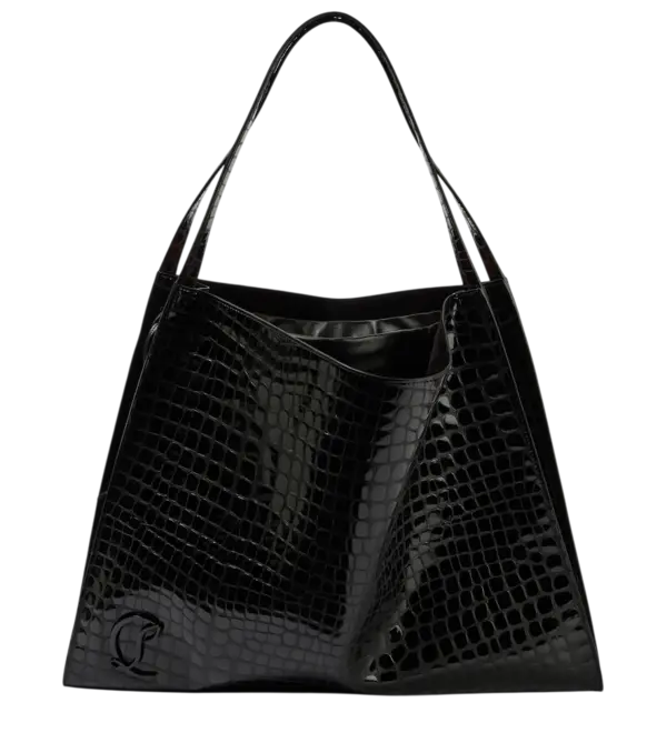 CHRISTIAN LOUBOUTIN Le 54 Croc-effect Leather Shoulder Bag - Black
