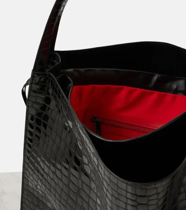 CHRISTIAN LOUBOUTIN Le 54 Croc-effect Leather Shoulder Bag