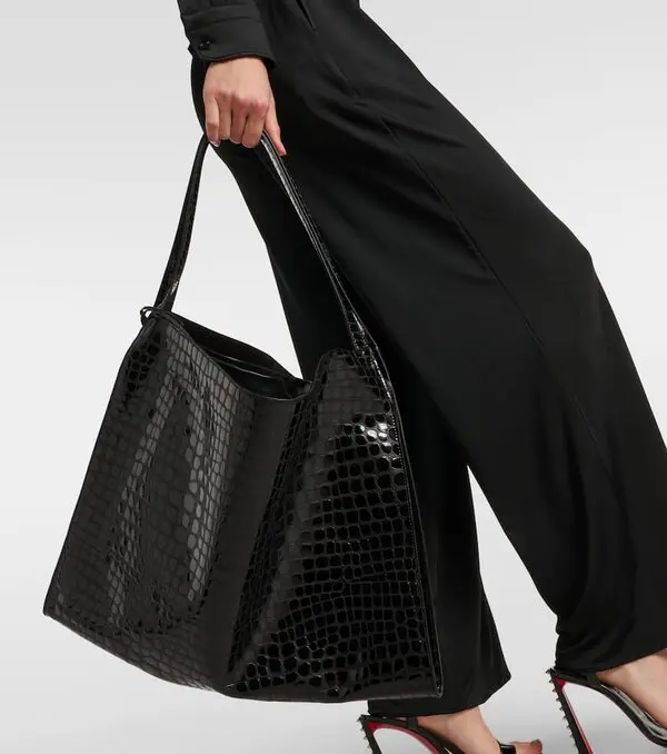 CHRISTIAN LOUBOUTIN Le 54 Croc-effect Leather Shoulder Bag