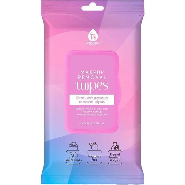PURSONIC Makeup Removal Wipes 12 Pack - Pink
