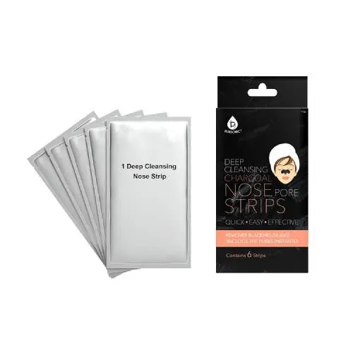 PURSONIC 6 Pack Deep Cleansing Charcoal Nose Pore Strip