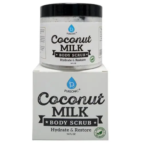 PURSONIC 100% Natural Coconut Milk Body Scrub 14oz