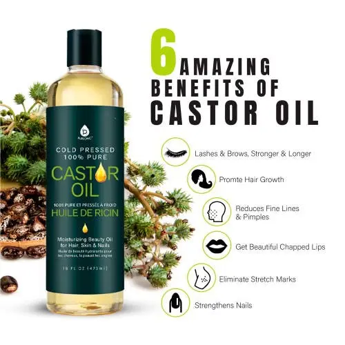 PURSONIC Cold Pressed 100% Castor Oil 16 Oz