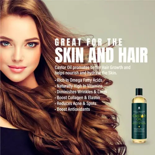 PURSONIC Cold Pressed 100% Castor Oil 16 Oz - Multicolor