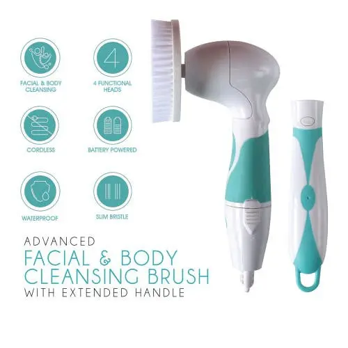 PURSONIC Face & Body Brush With Extended Handle