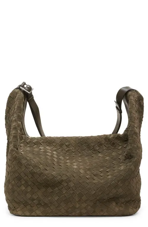 Bottega Veneta Large Intrecciato Suede Passenger Bag - Camping/khaki