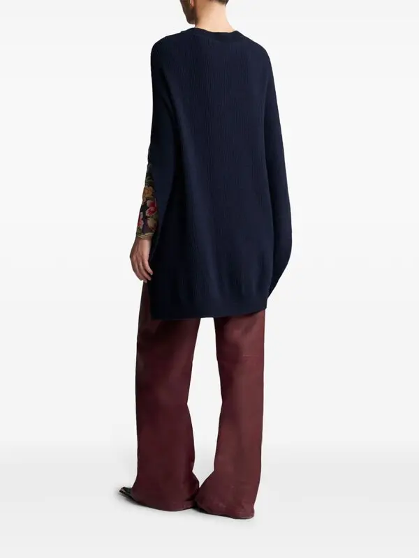 Etro Ribbed Cashmere Cape Top