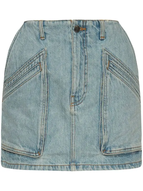 Amiri Cargo Denim Skirt - Blue
