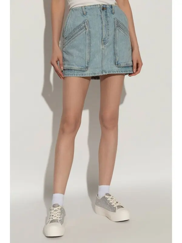 Amiri Cargo Denim Skirt