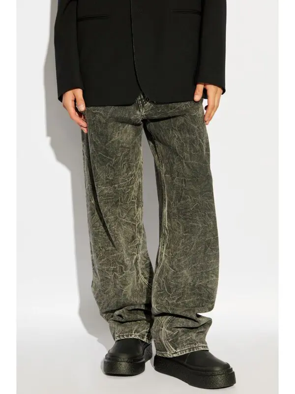 MAISON MARGIELA Crinkled Straight Leg Jeans