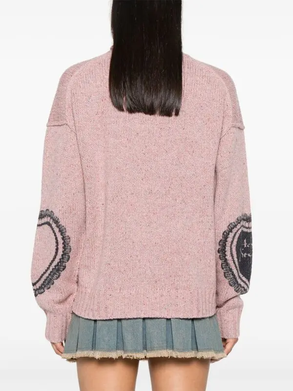 Acne Studios Heart-print Chunky-knit Jumper
