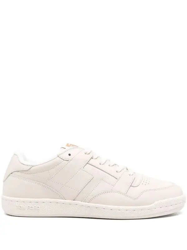 TOM FORD Logo-debossed Leather Sneakers - White