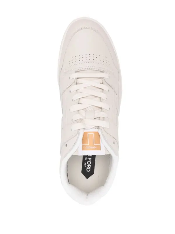 TOM FORD Logo-debossed Leather Sneakers - White