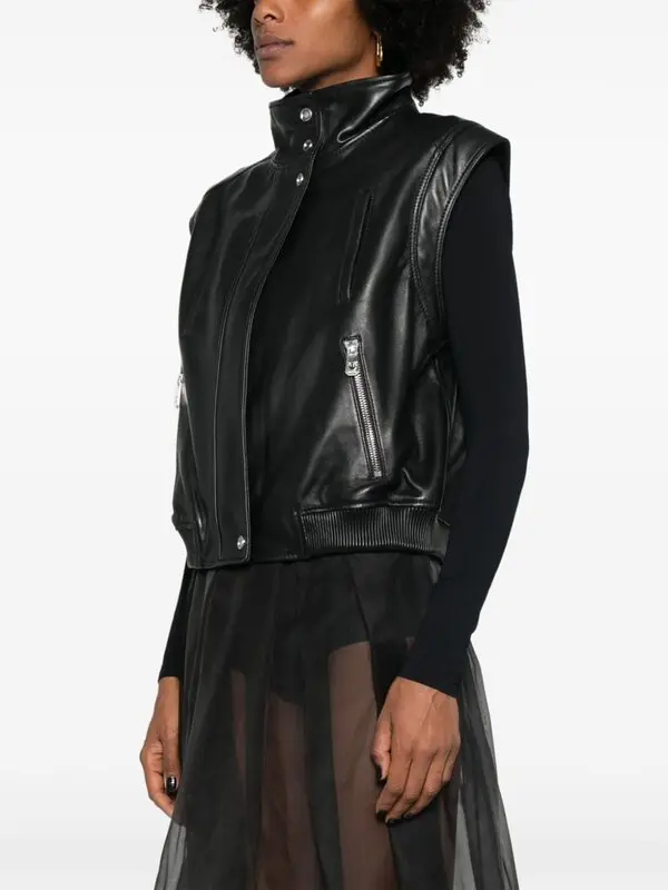 Pinko Leather Biker Gilet