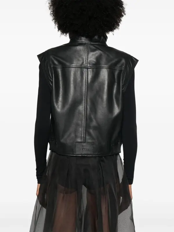 Pinko Leather Biker Gilet
