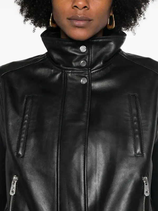 Pinko Leather Biker Gilet