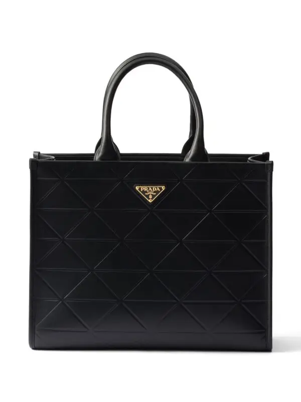 【希少】PRADA　トートバッグ エナメル　型押しロゴ　ブラック　ビンテージ Prada Symbole Large Tote Bag - Black | Editorialist