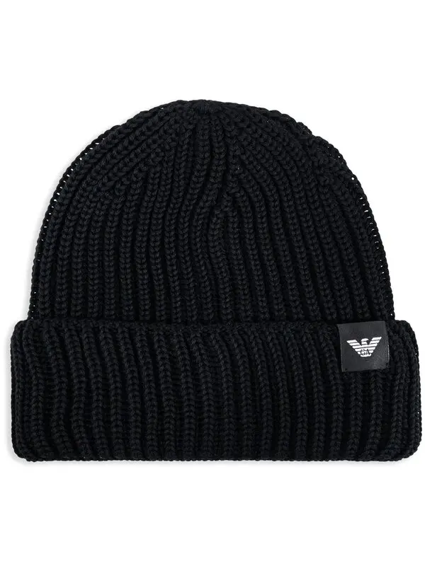 Emporio Armani Logo-patch Knitted Beanie