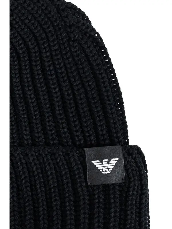 Emporio Armani Logo-patch Knitted Beanie