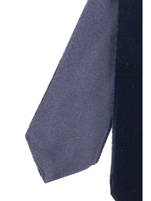 Giorgio Armani Velvet-effect Tie - Blue