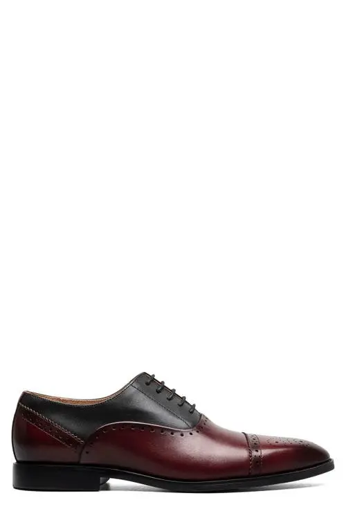 STACY ADAMS Reynolds Cap Toe Oxford - Burgundy Multi