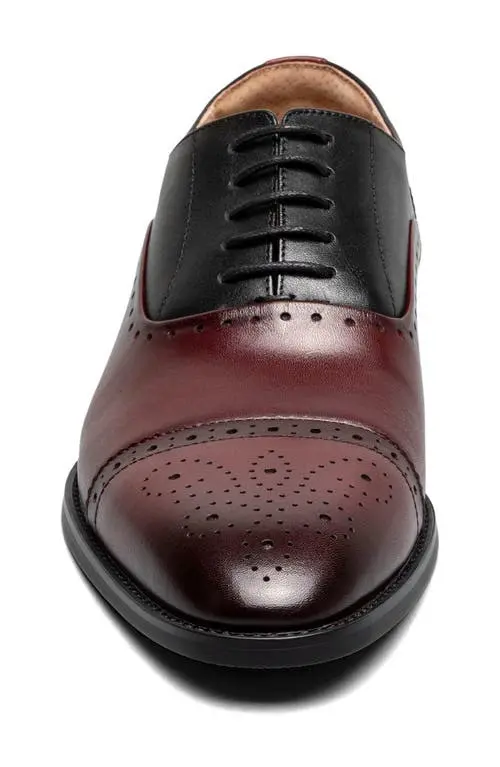 STACY ADAMS Reynolds Cap Toe Oxford - Burgundy Multi
