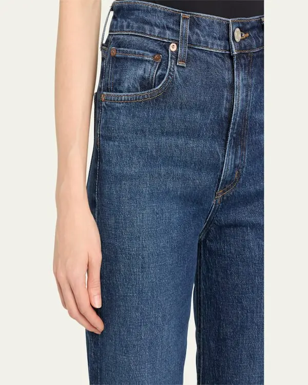 AGOLDE Ren Wide-leg Cropped Jeans - Dkblue
