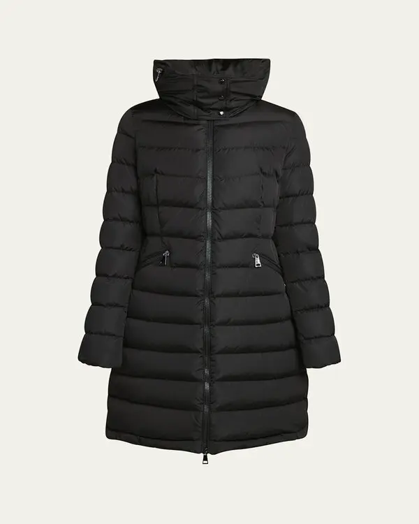 Moncler Flammette Long Down Jacket - Black