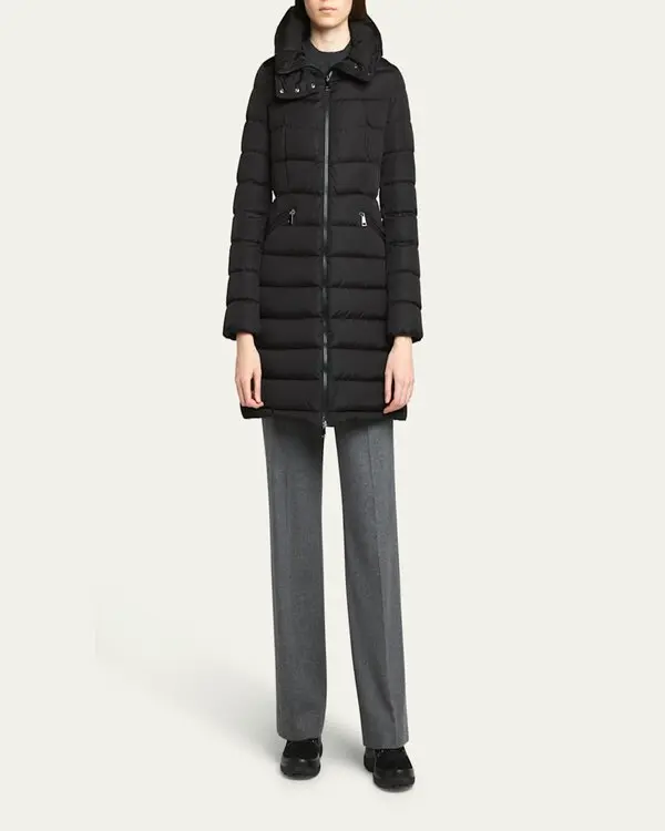 Moncler Flammette Long Down Jacket - Black