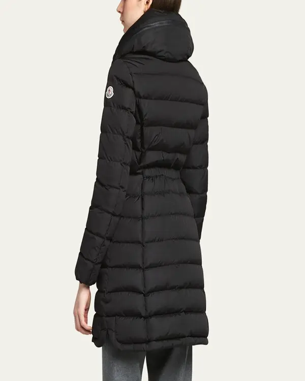 Moncler Flammette Long Down Jacket - Black