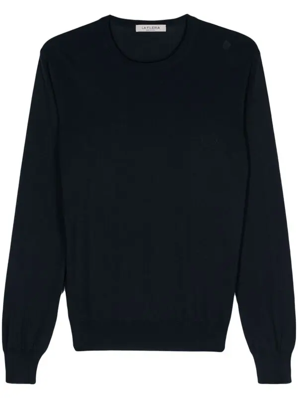 FILERIA Fine-knit Cotton Jumper - Blue