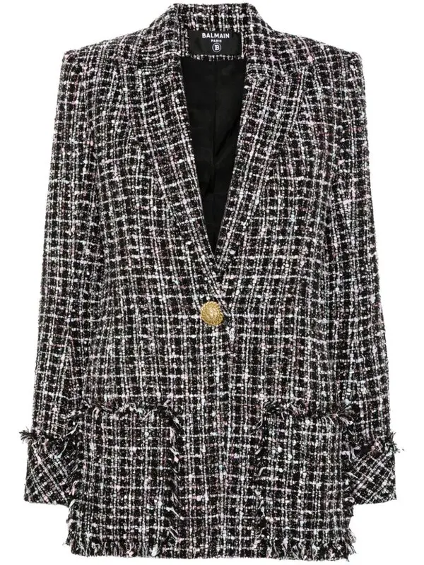 Balmain Single-breasted Tweed Jacket
