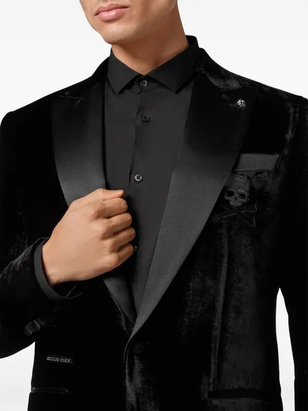 Philipp Plein Lord Single-breasted Velvet Blazer