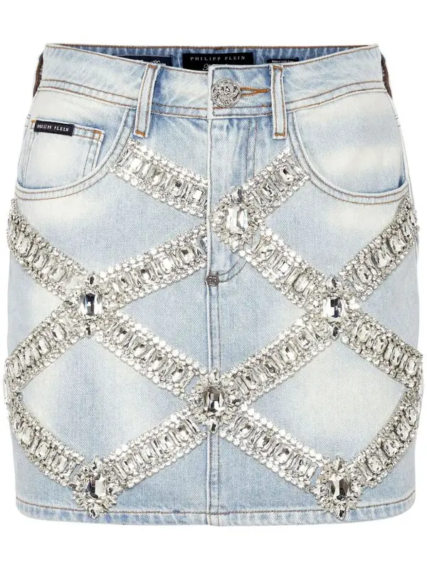 Philipp Plein Denim Mini-skirt - Blue