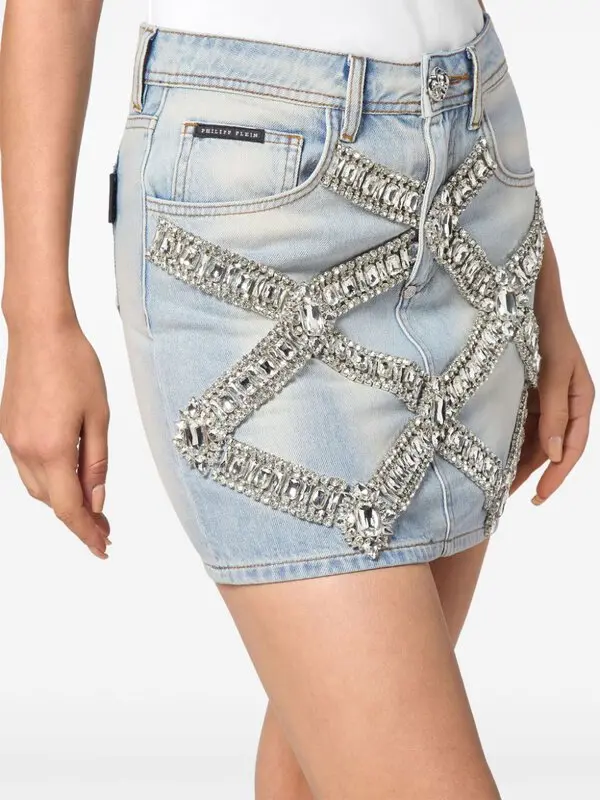 Philipp Plein Denim Mini-skirt