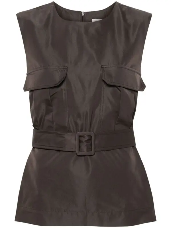 P.a.r.o.s.h Sleeveless Top With Belt - Grey