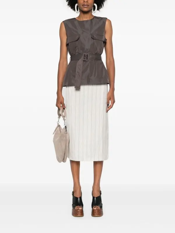 P.a.r.o.s.h Sleeveless Top With Belt - Grey