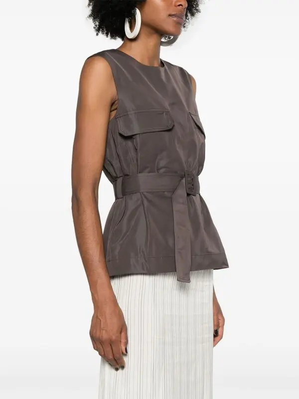 P.a.r.o.s.h Sleeveless Top With Belt - Grey